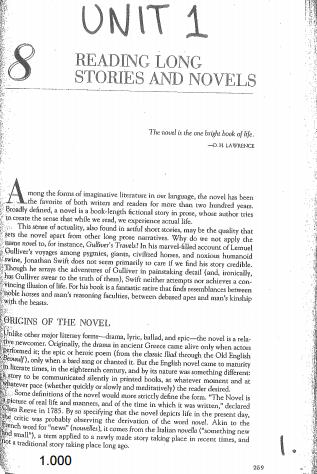 Reading Long Stories and Novels Unit 1 - شركة الناسخ للطباعة والتصوير